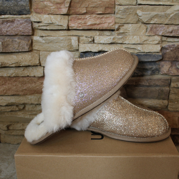 UGG | Shoes | Ugg Scufette Metallic Slippers New Gold | Poshmark